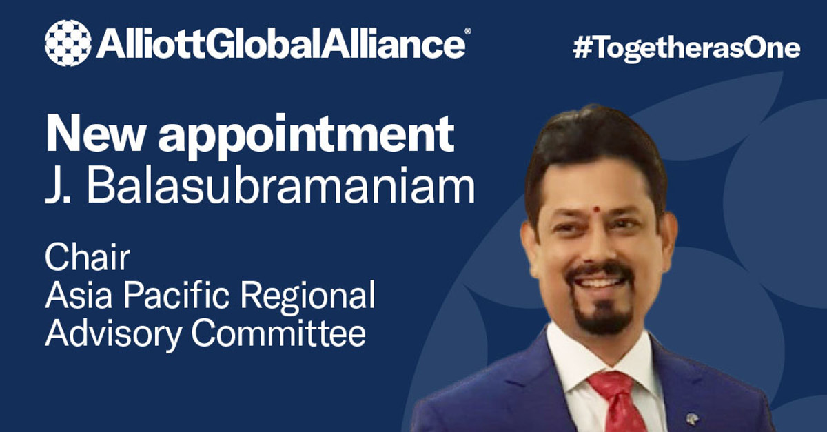 J. Balasubramaniam (‘Bala’) elected Chair of APAC region